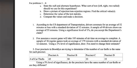 Solved A For Problems State The Null And Alternate Chegg Com