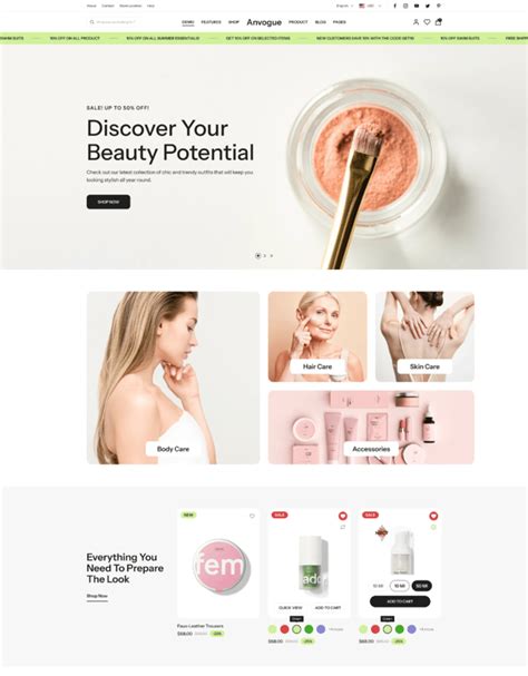 Anvogue Multipurpose Ecommerce React Nextjs Site Templates Landing
