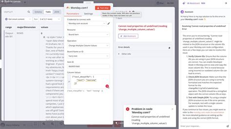 Trouble Using The Change Multiple Column Values Function On The Monday Node Questions N N