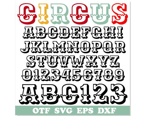 Circus Font Otf Circus Font Svg Cricut Carnival Font Vint Inspire
