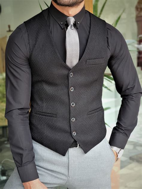 Buy Black Slim Fit Vest By Gentwith Worldwide Shipping