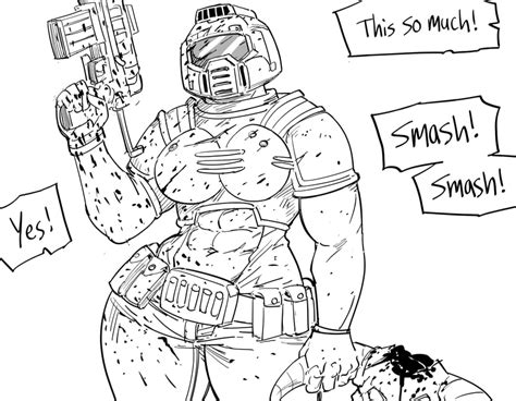 Doomguy Doom Drawn By Bbbaalbuddy Danbooru