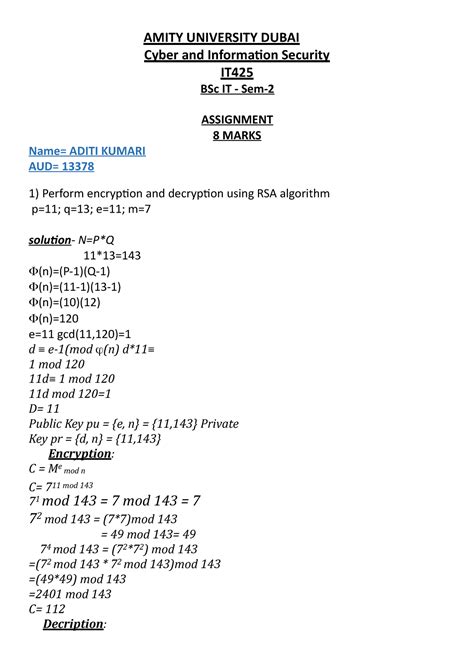 Cl Assignment 3 Amity University Dubai Cyber And Information Security