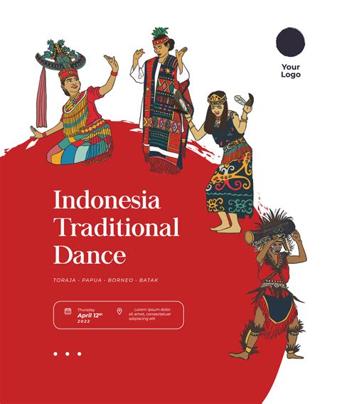 Set Of Famous Dance From Indonesia Illustration For Template Social
