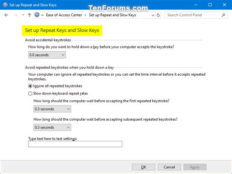 Turn On Or Off Filter Keys In Windows 10 Tutorials