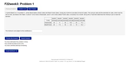 Solved Demand The Minimum Cost Subject To The Conditions Is Chegg Com