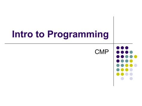 Intro To Programming Cmp Pptx Programming Languages Computing