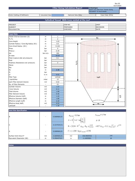 Filter Sizing Calculation Pdf Pressure Ratio