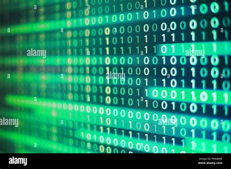 Power Of Big Data Binary Code Information Bit On Computer Monitor