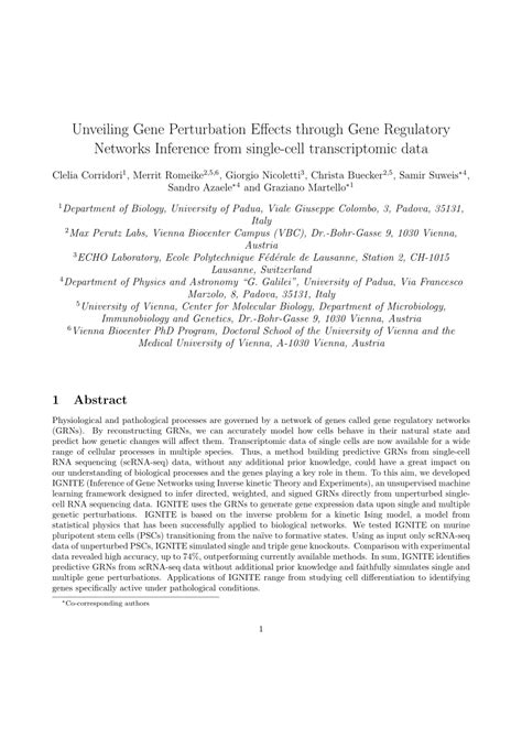 Pdf Unveiling Gene Perturbation Effects Through Gene Regulatory Networks Inference From Single