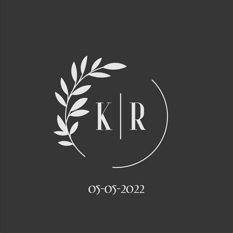 Initial Letter Kr Wedding Monogram Logo Design Inspiration 15611341 Vector Art At Vecteezy