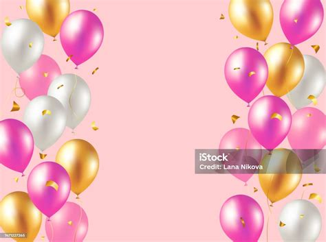 꽃다발 사실적인 3d 풍선 사문석 색종이의 무리 카드 파티 디자인 전단지 포스터 장식 배너 웹 광고에 대 한 벡터 일러스트 레이 션 3차원 형태에 대한 스톡 벡터 아트 및