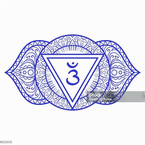 Ajna 제 3 눈 차크라 기호 화려한 만다라 벡터 일러스트레이션 0명에 대한 스톡 벡터 아트 및 기타 이미지 0명 건강한