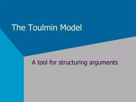 Ppt The Toulmin Model Powerpoint Presentation Free Download Id 9624008