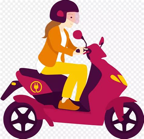 矢量手绘骑摩托的小女孩png图片素材下载图片编号qkewzpzq 免抠素材网