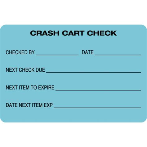 Crash Cart Check 3 X 2 United Ad Label