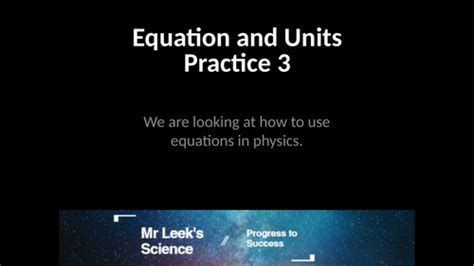 Physics Equation Practice Gcse Walkthrough Teaching Resources