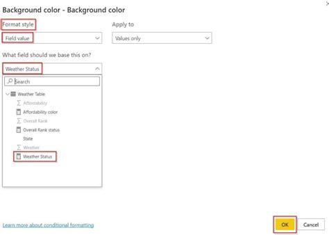 Power Bi Conditional Formatting Based On Field Value Sharepoint And Microsoft Power Platform
