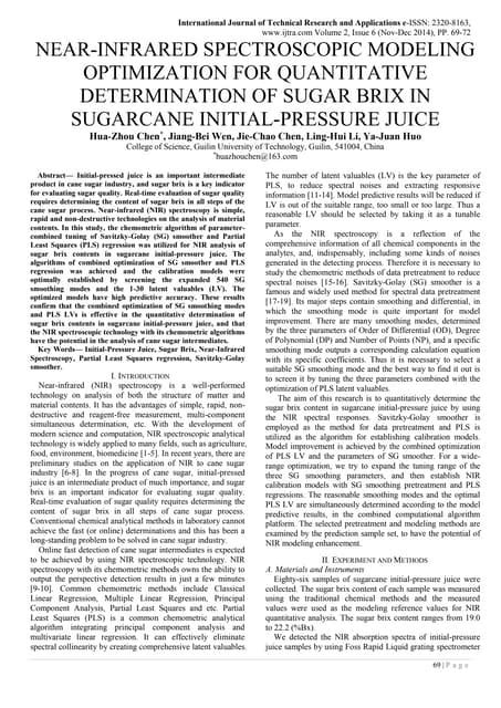 Near Infrared Spectroscopic Modeling Optimization For Quantitative Determination Of Sugar Brix