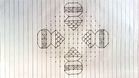 பொங்கல் கோலங்கள் 5 17 3 3 Dot Kolam Beginners Kolam Simple And Easy Pongal Kolam With Dots