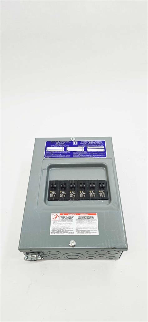 Square D Homeline Load Center Hom6 12l100 6 Space 12 Circuits W Break