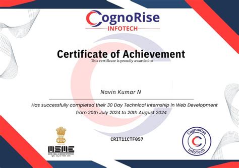 Navin Kumar N On Linkedin Webdevelopment Internship Frontenddevelopment Careergrowth