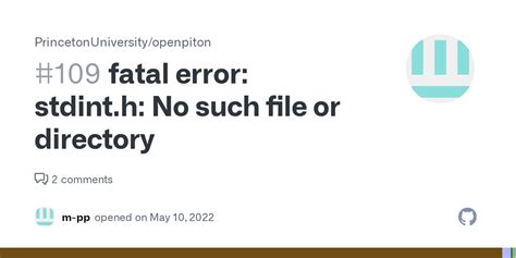 Fatal Error Stdint H No Such File Or Directory Issue Princetonuniversity Openpiton