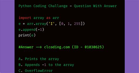 Python Coding Challange Question With Answer 01030625 Computer Languages Clcoding