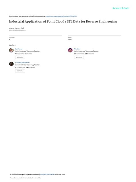 Industrial Application Of Point Cloud Stl Data For 2 Pdf Image Scanner Engineering