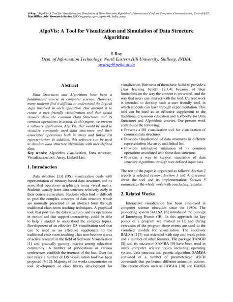 pdf algovis a tool for visualizing and simulation of data structure algorithm