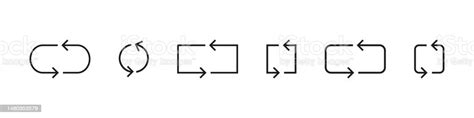 검은 회전 화살표 아이콘 세트입니다 새로 고침 재활용 회전 화살표 수집을 다시 로드합니다 얇은 선 아이콘 세트입니다 얇은 선 화살표 아이콘 컬렉션입니다 벡터 그래픽 개체