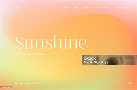 파스텔 선샤인 오렌지 톤 배경 디자인 트렌디한 소프트 홀로그램 그라데이션 추상 벡터 일러스트레이션 헤더 랜딩 페이지 포스터 0명에 대한 스톡 벡터 아트 및 기타 이미지