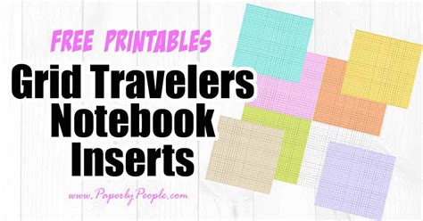 Colorful Grid Inserts For Travelers Notebooks