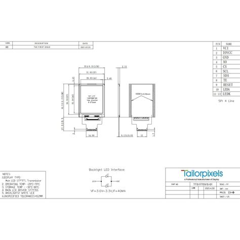 Inch TN TFT SPI X Low Cost Tailor Pixels