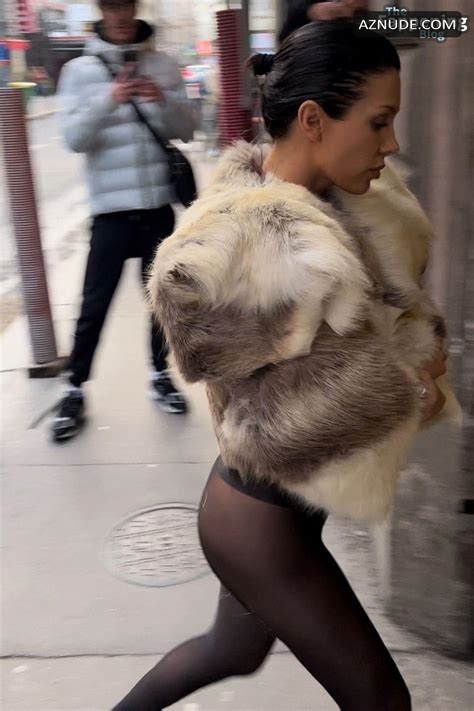 Bianca Censori Sexy Seen In Tights Without Underwear In Paris Fashion