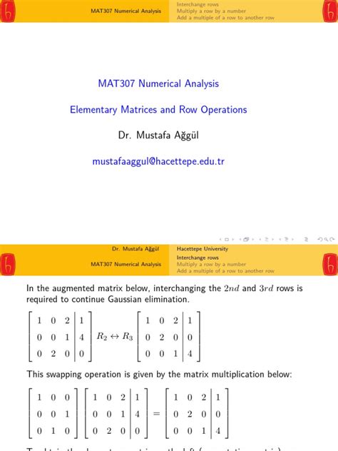 Elementary Matrices And Row Operations Pdf Matrix Mathematics