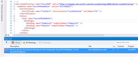Trying To Create My Cspkg Azure Package File But Getting An Error