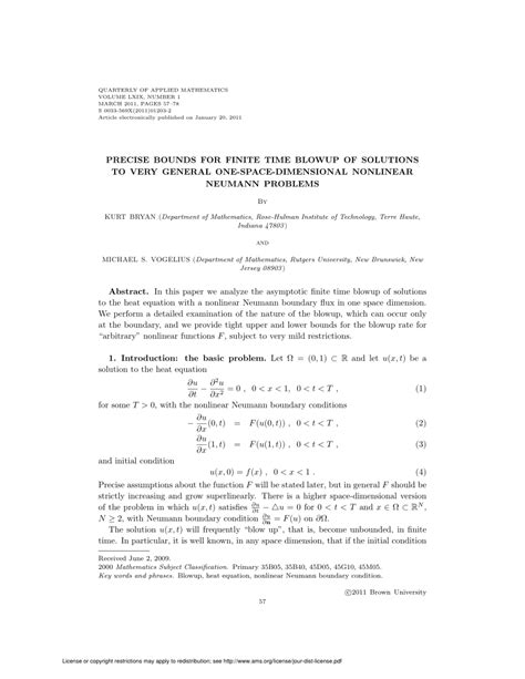 Pdf Precise Bounds For Finite Time Blowup Of Solutions To Very