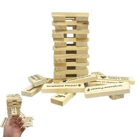 Amazon Com Super Naughty Block Tower Game Game For Adults 48Pcs Super Naughty Block Tower Game