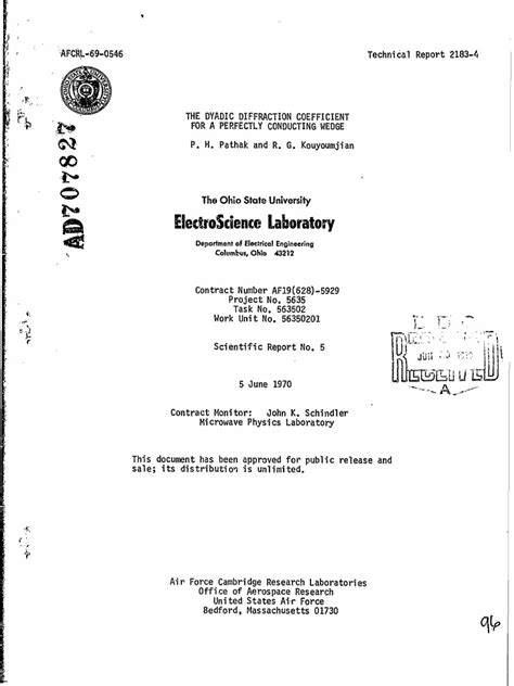 1970 Dydic Diffraction Coefficient For A Pec Wedge Pdf