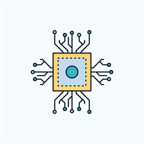 Chip Cpu Microchip Processor Technology Flat Icon Green And Yellow