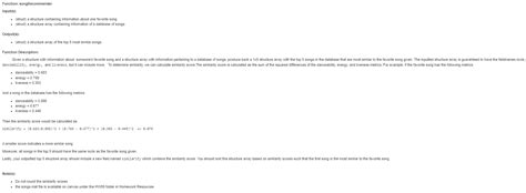 Solved Function Songrecommender Inputs Struct A