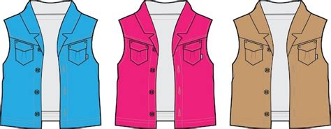 남성용 민소매 재킷 플랫 스케치 기술 드로잉 벡터 일러스트 템플릿 프리미엄 벡터