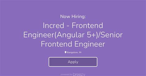Incred Frontend Engineerangular 5senior Frontend Engineer At Nexthire