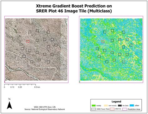 Xgb Model Predictions For The Plot 46 Image Tile Using A Multiclass