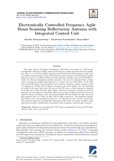 Pdf Electronically Controlled Frequency Agile Beam Scanning Reflectarray Antenna With