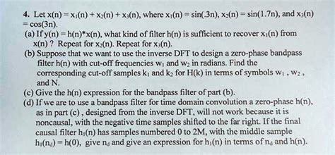 4 Let Xn Xn Xn Xn Where Xn Sin3n Xn Sin17n And Xn Cos3n A If Yn Hn Xn