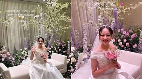 결혼 손연재 요정 같은 웨딩드레스 자태…신랑의 듬직한 뒷모습