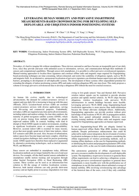 Pdf Leveraging Human Mobility And Pervasive Smartphone Measurements