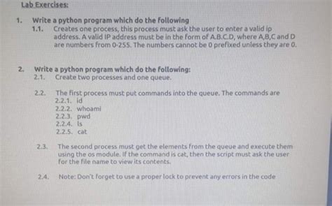 Solved Lab Exercises 1 Write A Python Program Which Do The